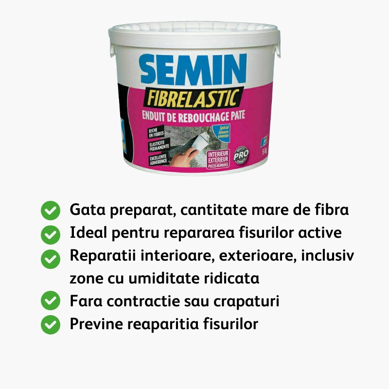 Chit Pentru Reparatii Pereti SEMIN FIBRELASTIC, Elastic, Cu Fibre De ...